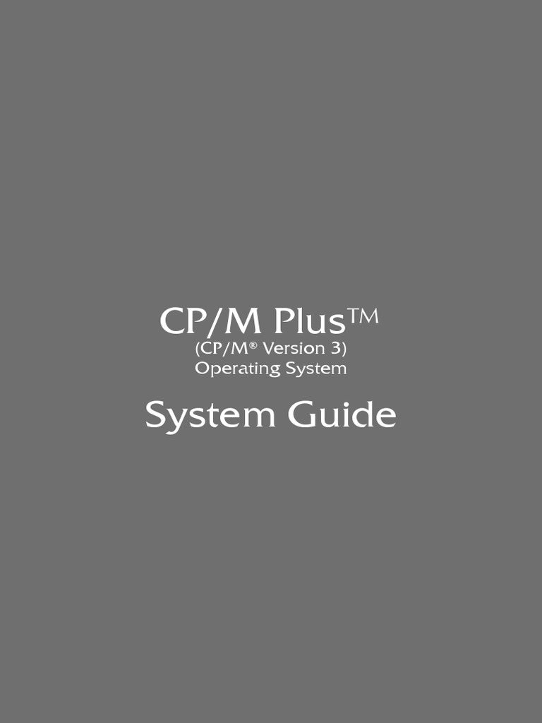 CPM System Guide Screen | PDF | Bios | Booting
