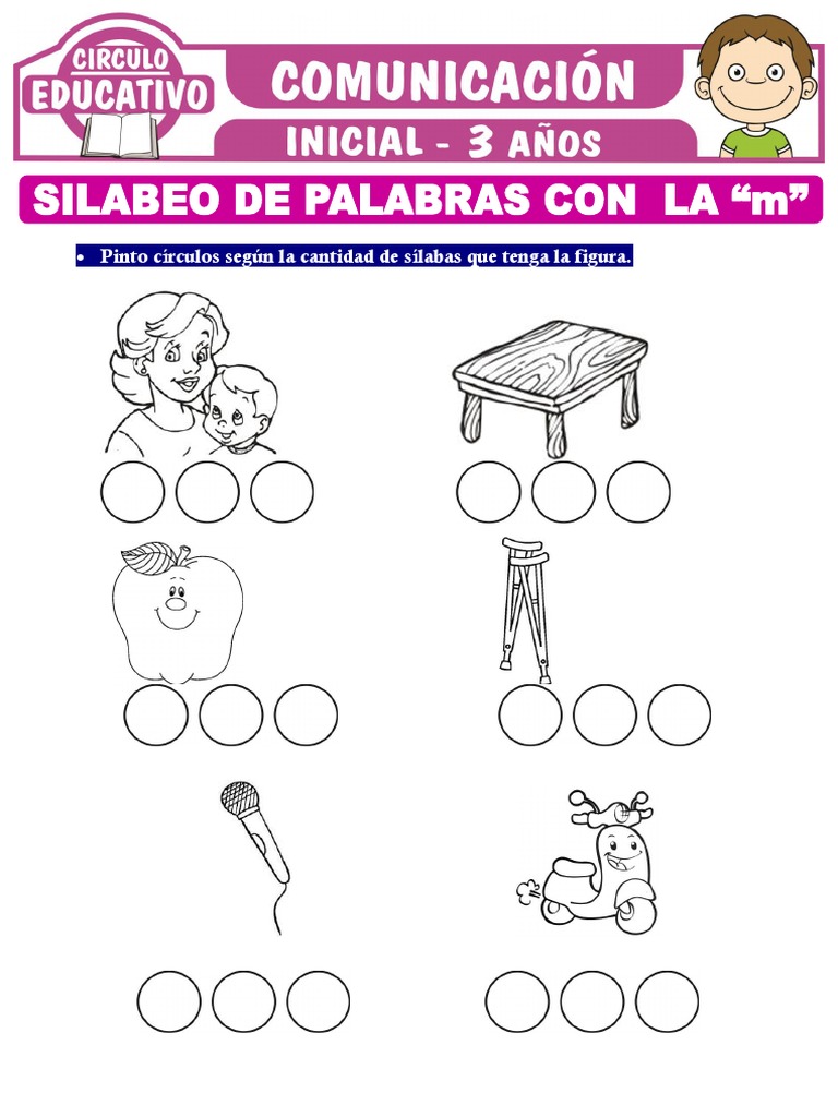 Silabeo de Palabras con "M" para Niños | PDF | Artes del Lenguaje y ...