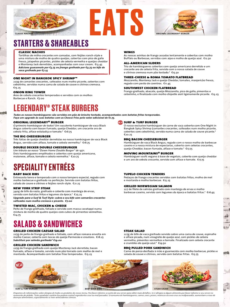 Hard Rock Lisboa Menu | Download grátis PDF | Hambúrgueres | Vinhos
