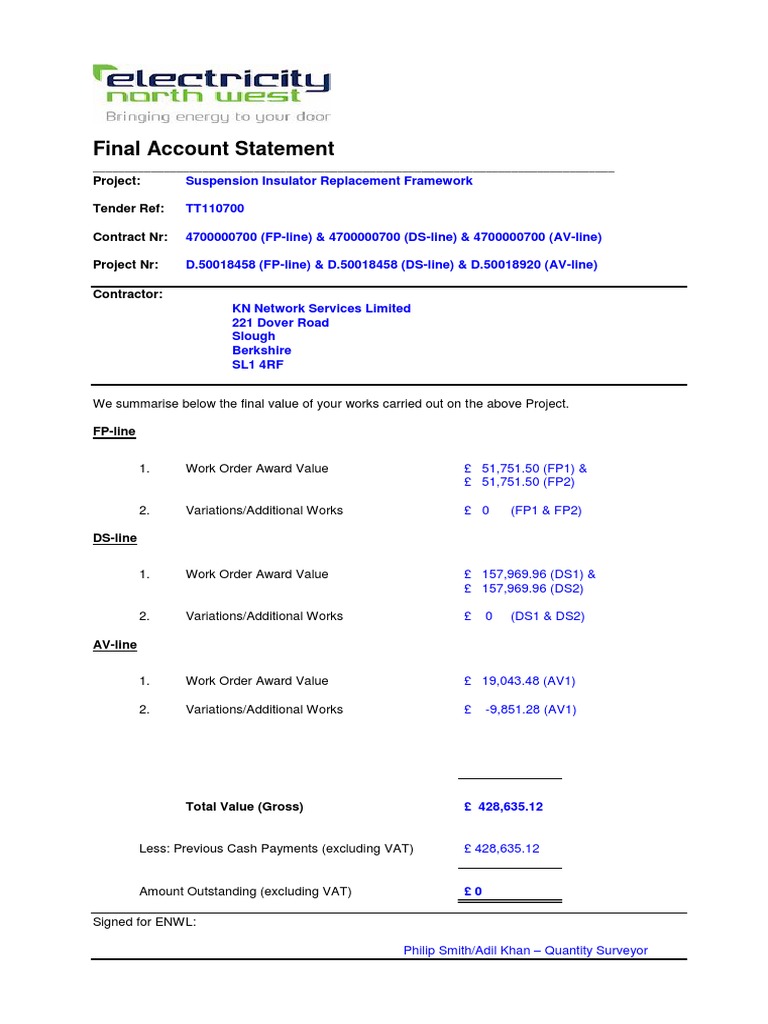 Final Account Statement - SIN | PDF | Civil Law (Legal System ...