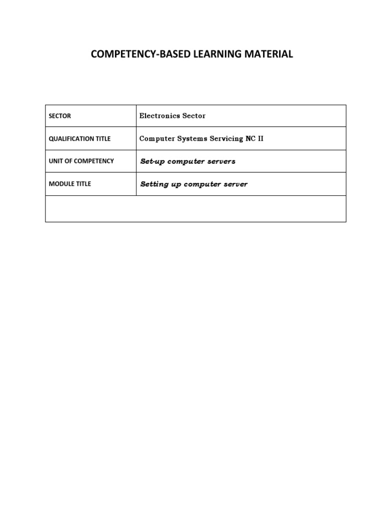 CBLM - Set Up Computer Server | PDF | Active Directory | Ip Address