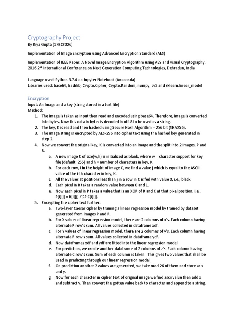 Project Report Pdf Cryptography Encryption