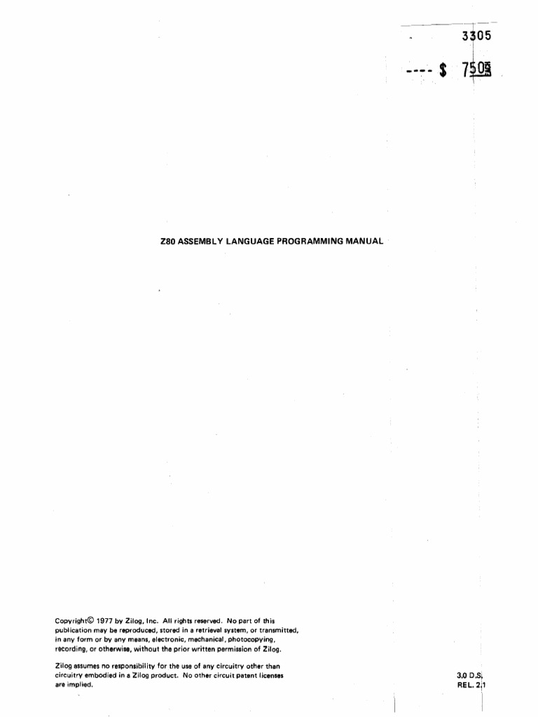 Zilog Z80 Assembly Language Programming Classic | PDF | Assembly ... Zilog Z80 Assembly Language Programming Classic | PDF | Assembly ...