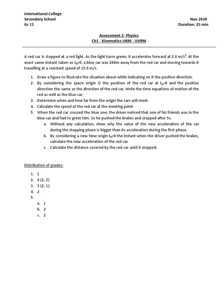 Ev2. Kinematics 2 | PDF