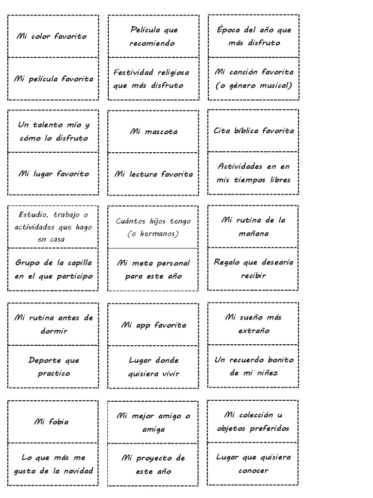 Tarjetas para Conocernos | PDF