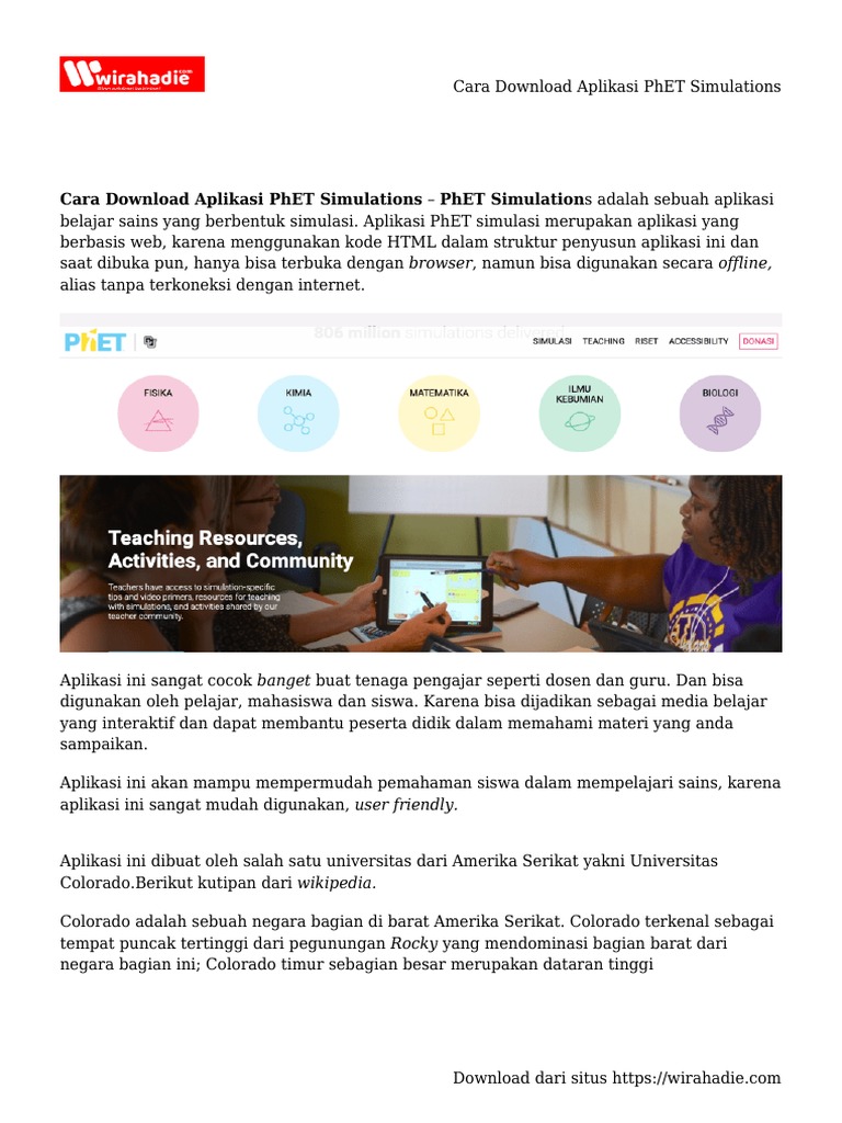 Cara Download Aplikasi PhET Simulations | PDF