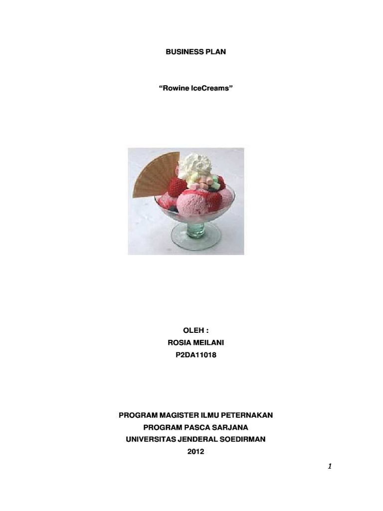 CONTOH BUSINESS PLAN ICECREAM | PDF