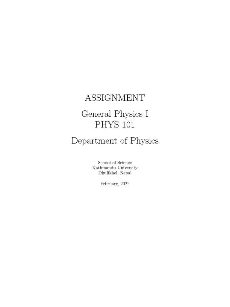 Assignment Awetal | PDF | Rotation Around A Fixed Axis | Diffraction