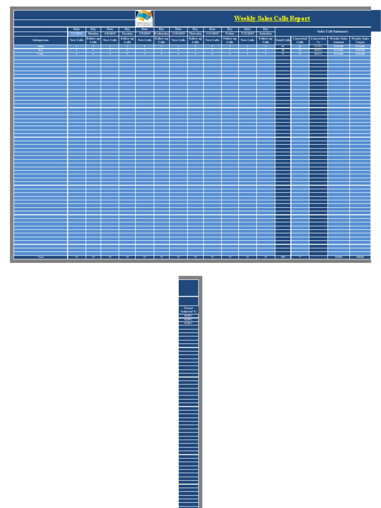 Weekly-Sales-Call-Report-Excel-Template(1) | PDF