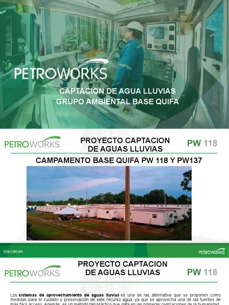 Presentacion Captacion de Aguas Lluvias Campamento Base Quifa | PDF ...
