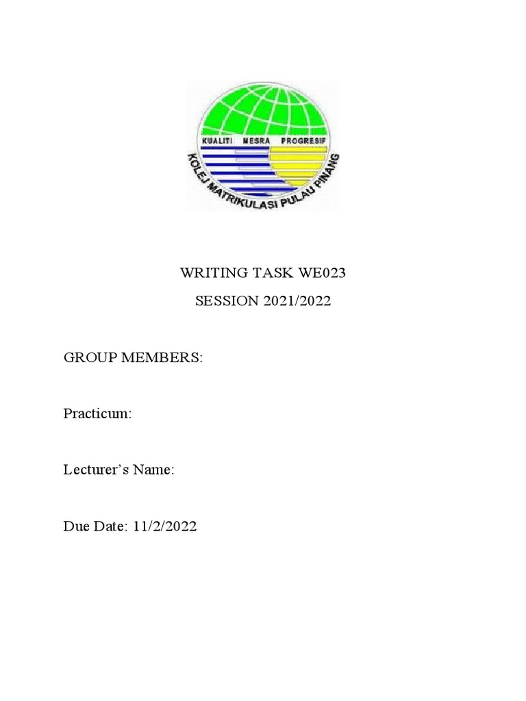 Front Cover Writing Task We013 | PDF