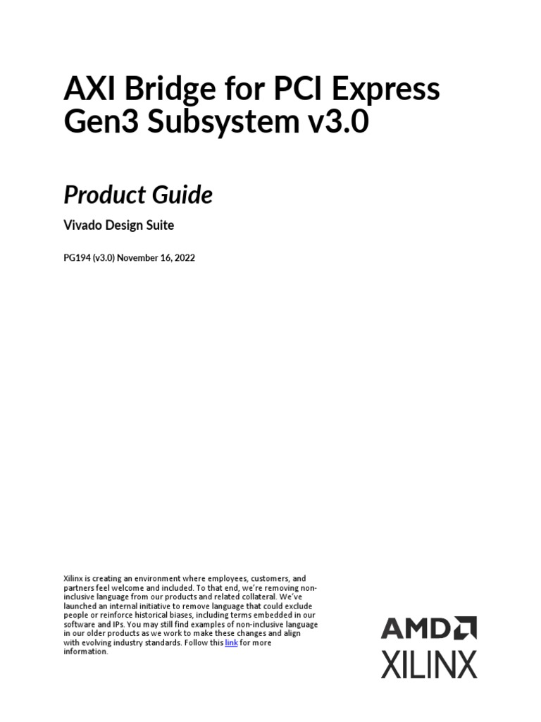 pg194 Axi Bridge Pcie Gen3 en Us 3.0 | PDF | 64 Bit Computing | Office Equipment
