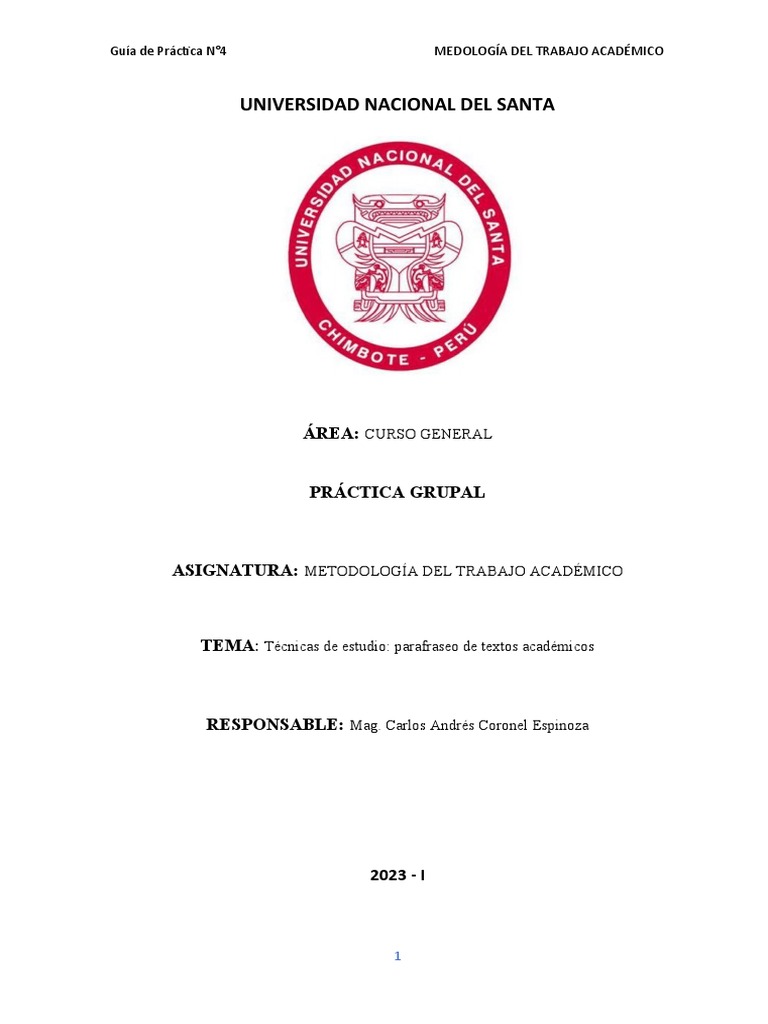 GUÍA N 04 Parafraseo de Textos Académicos | PDF | Otoño | Enseñando