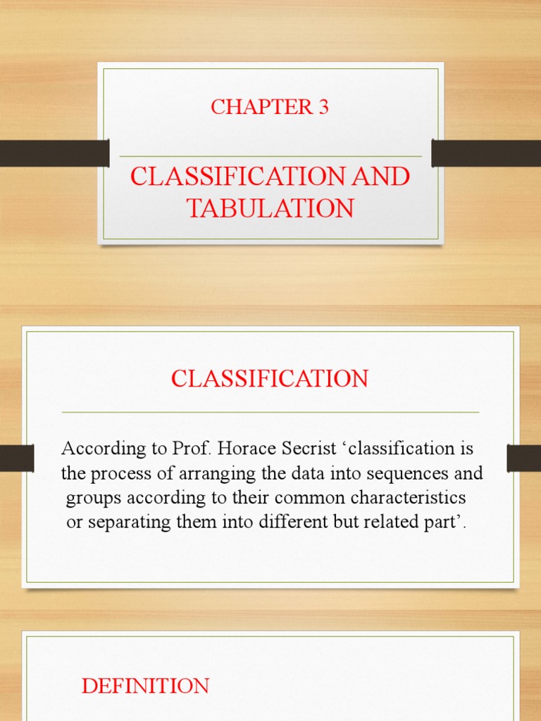 Classification and Tabulation | PDF | Probability Distribution