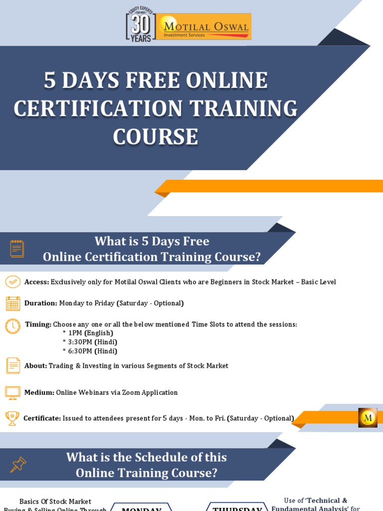 5 Days FREE Online Certification Training Course | PDF | Futures Contract | Option (Finance)