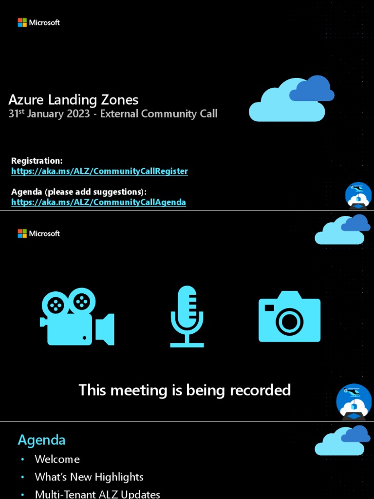 ALZ-Community-Call-31012023 | PDF | Microsoft Azure | Cloud Computing