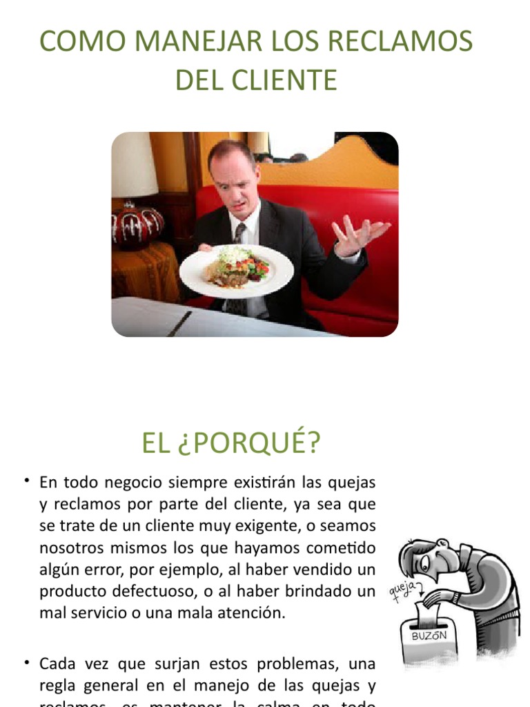 Como Manejar Los Reclamos Del Cliente | Descargar gratis PDF | Cliente