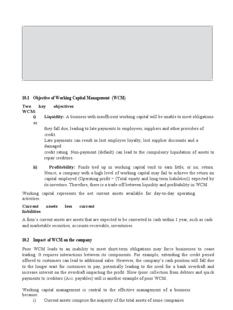 FIA Intro To Finance CH 10 | PDF | Market Liquidity | Working Capital