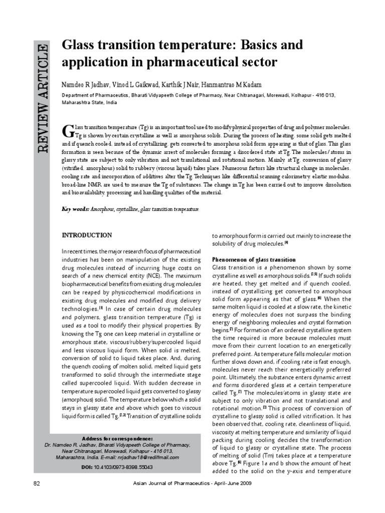 Glass Transition Temperature TG | PDF | Polymers | Differential ...