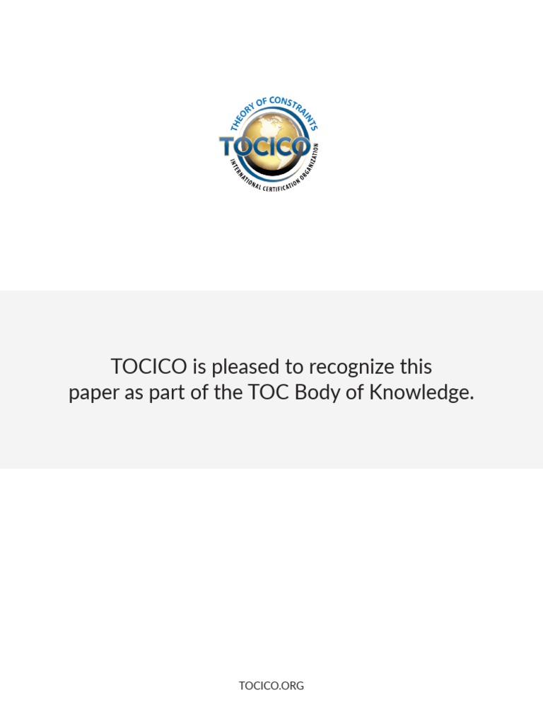 Cash Constraint Toc Example | Download Free PDF | Inventory | Expense