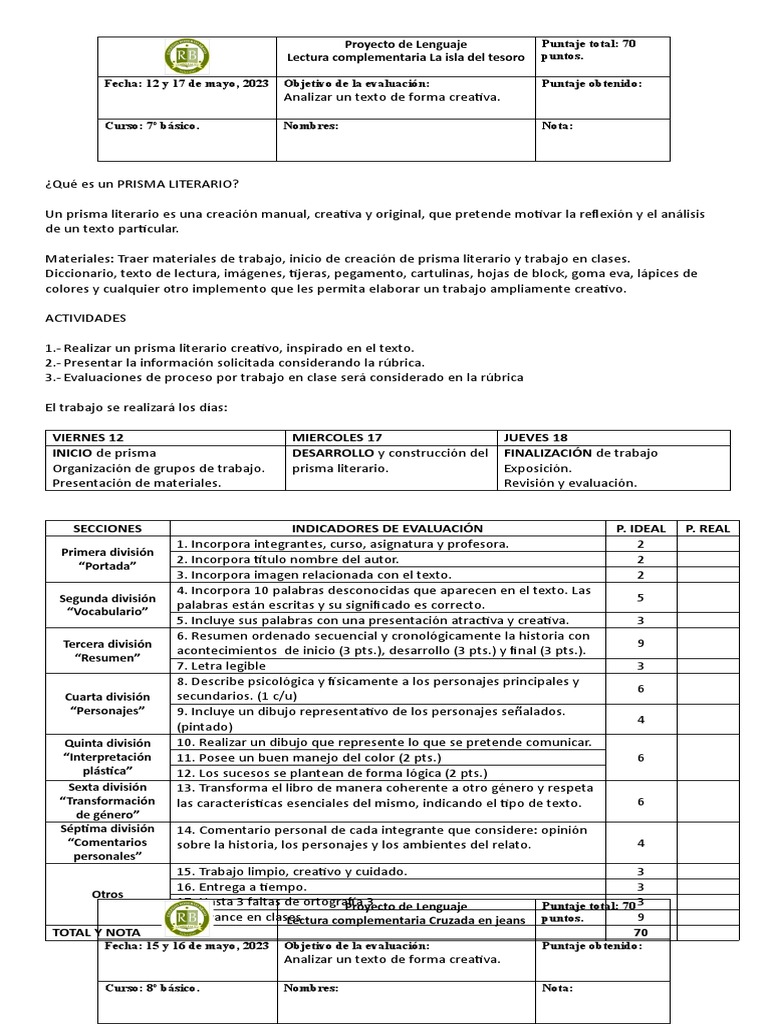 Proyecto Prisma Literario 7º y 8º Básico | PDF | Dibujo
