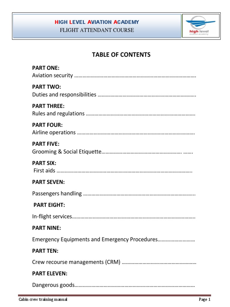 Cabin Crew Training Manual | PDF | Airport | Airport Security