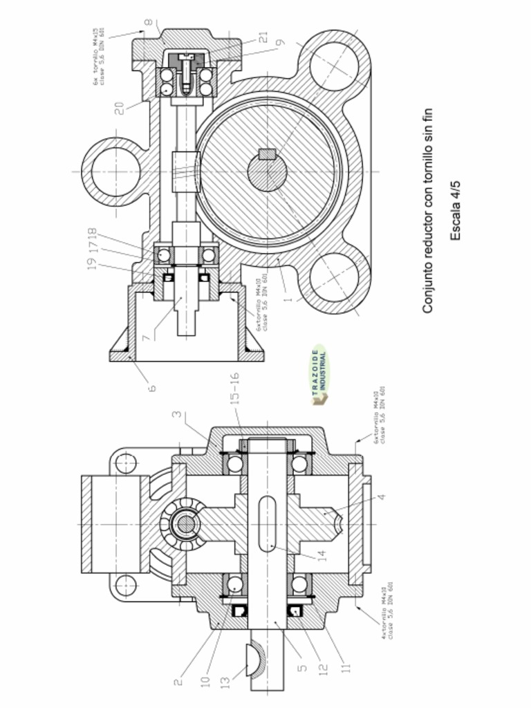Conjunto Reductor Con Tornillo Sin Fin | PDF