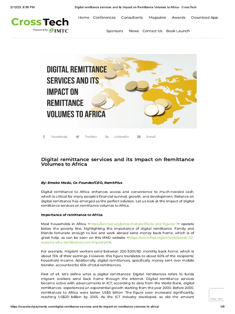 Cross-Tech Article | PDF | Remittance | Service Industries