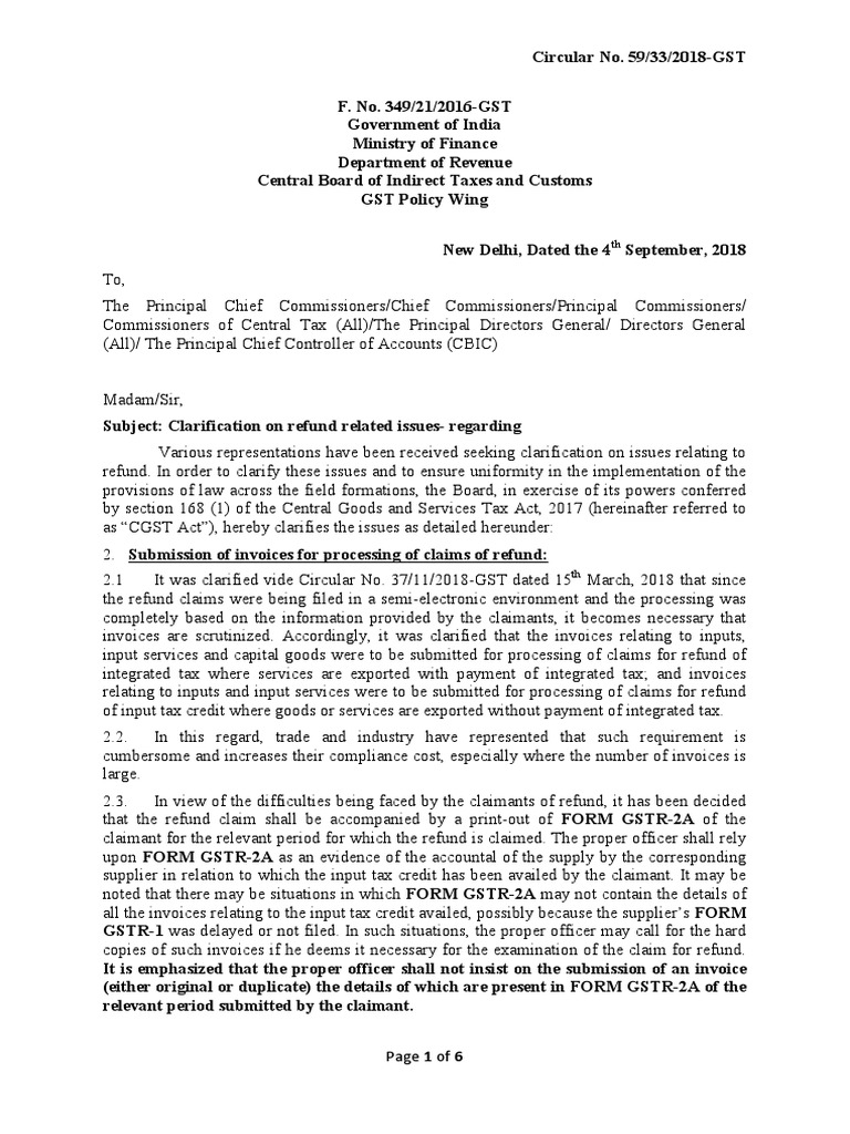 Circular No.59 | PDF | Invoice | Taxation