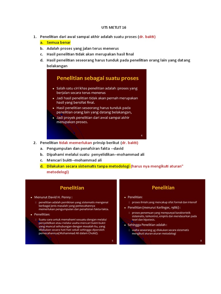 Uts Metlit 16 | PDF | Sains & Matematika