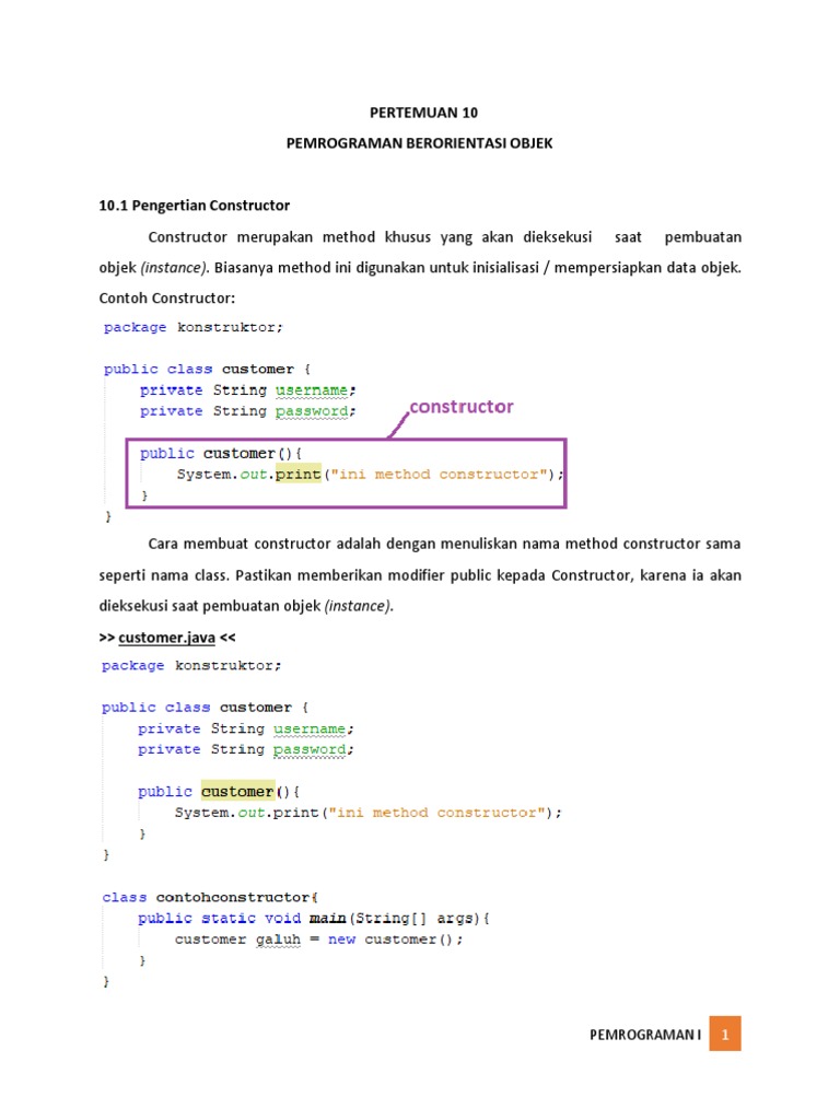 OOP: Constructor & Setter/Getter | PDF
