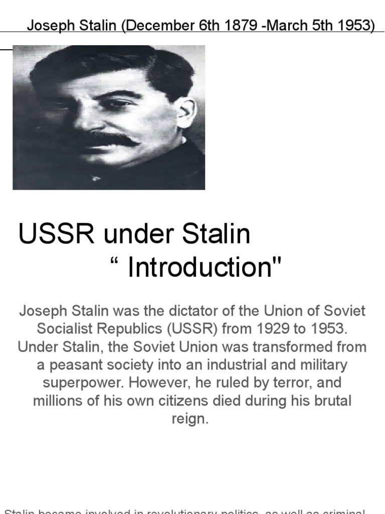 Joseph Stalin (December 6th 1879 - March 5th 1953) | PDF | Joseph ...