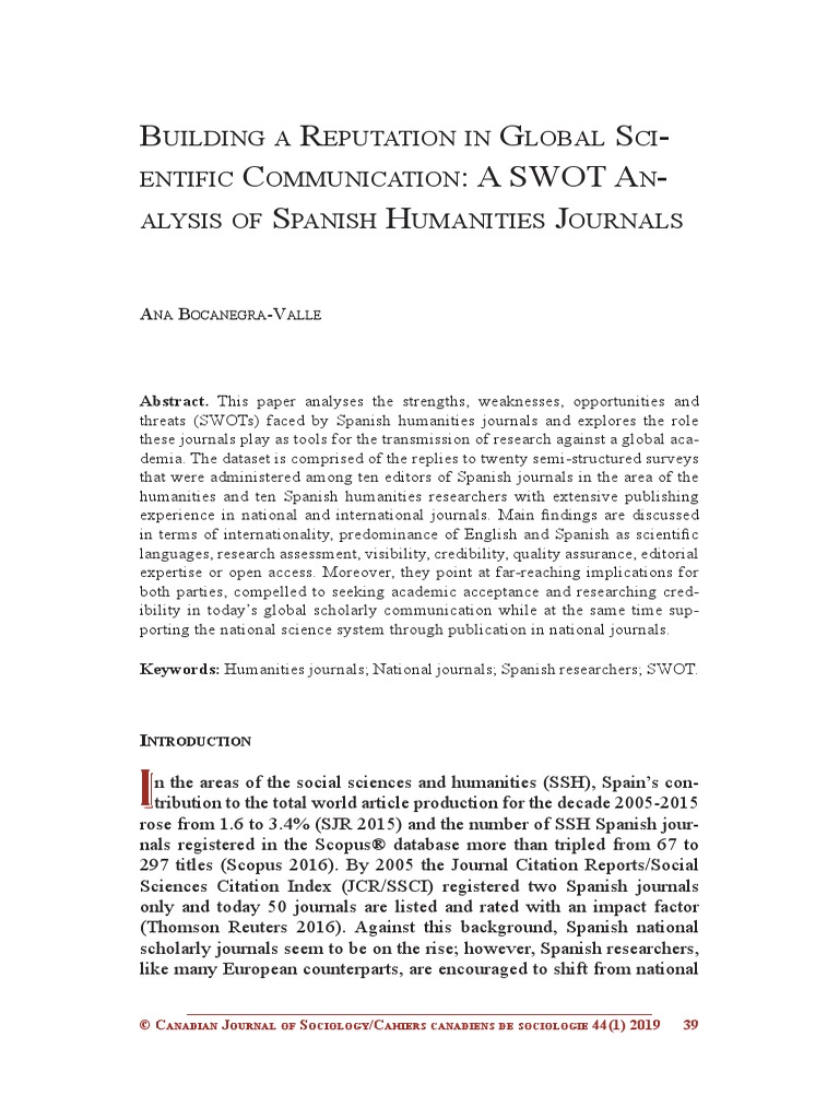 Bocanegra-Valle, Ana (2019) Building A Reputation in Global Scientific ...
