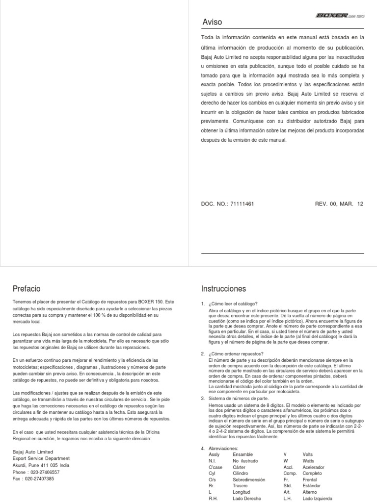 01 Boxer BM150 SPC Jerry | PDF | Engranaje | Tornillo