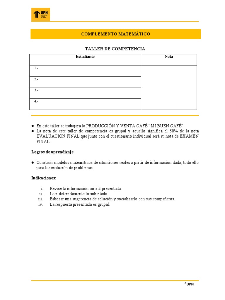 Ef Tarea Complementos de Matemática | PDF | Oferta (economía) | Precios