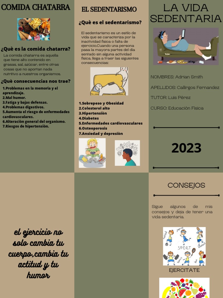 triptico de la vida sedentaria | PDF