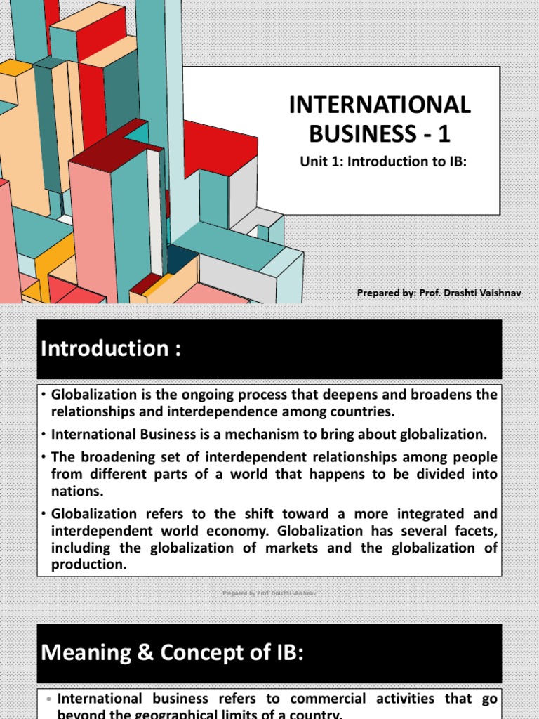 Ib Unit 1 | PDF | Franchising | Globalization