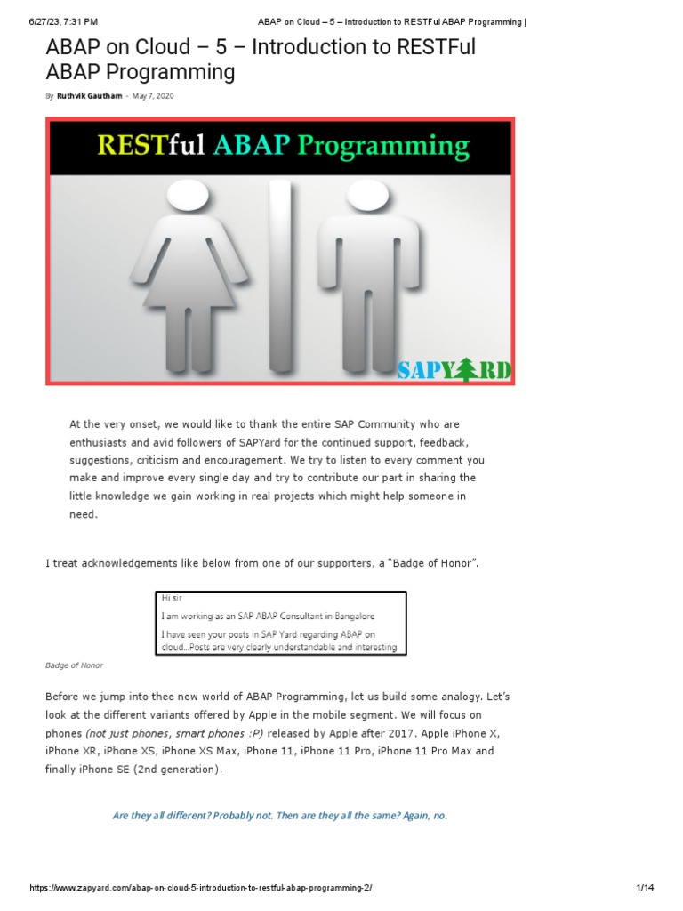 ABAP On Cloud - 5 - Introduction To RESTFul ABAP Programming | PDF | I ...