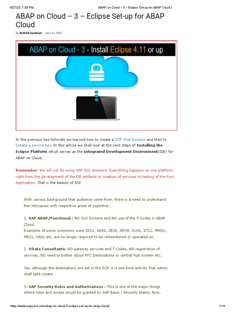 ABAP On Cloud - 3 - Eclipse Set-Up For ABAP Cloud | PDF | Eclipse (Software) | Computing