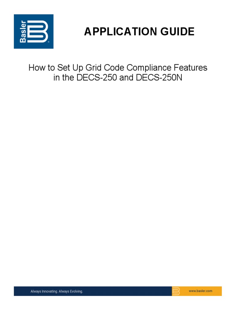 How To Set Up Grid Code Compliance Features in The DECS-250 | PDF ...
