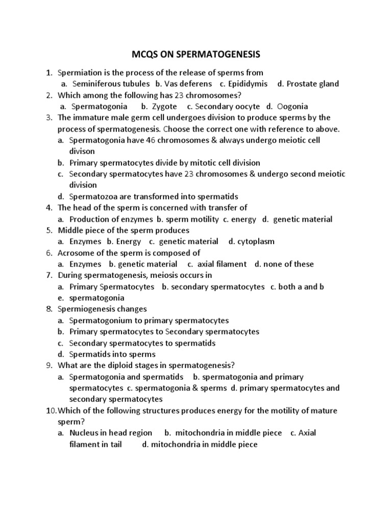 Spermatogenesis | PDF | Sperm | Reproduction