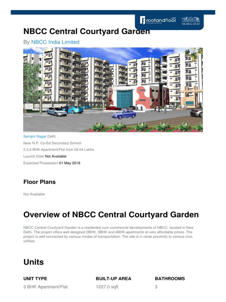 NBCC Central Courtyard Garden Automated Brochure | PDF | Apartment | Economies