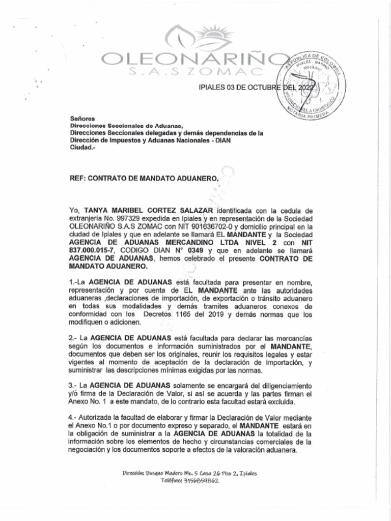 MANDATO ADUANERO | PDF