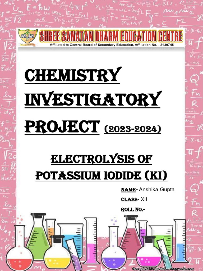 Chemistry Investigatory Project | PDF | Electrode | Ion