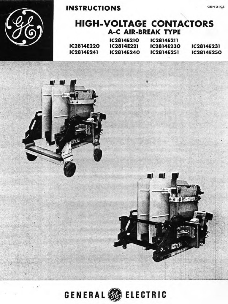 GEH-3102 High - Voltage Contactors A-C Air-Break Type | PDF