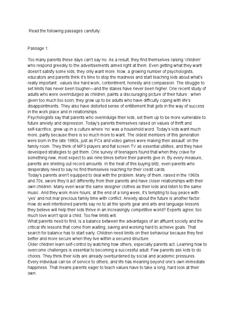 Unseen Passage | PDF | Psychology | Behavioural Sciences