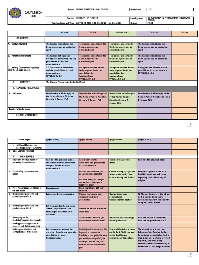 DLL Philo 8th Week | PDF | Learning | Religious Belief And Doctrine