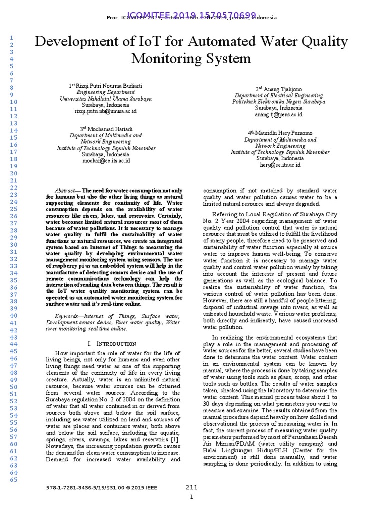2.Ieee-Development of IoT For Automated Water Quality | PDF | Internet ...