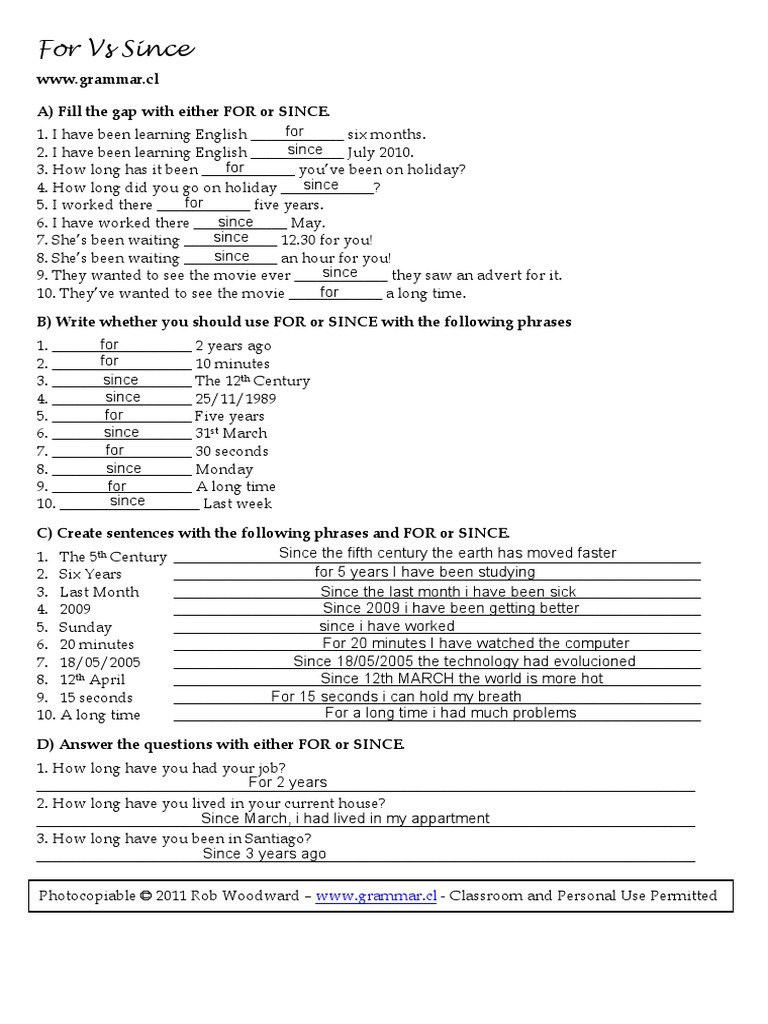 For-Vs-Since - LANC | PDF