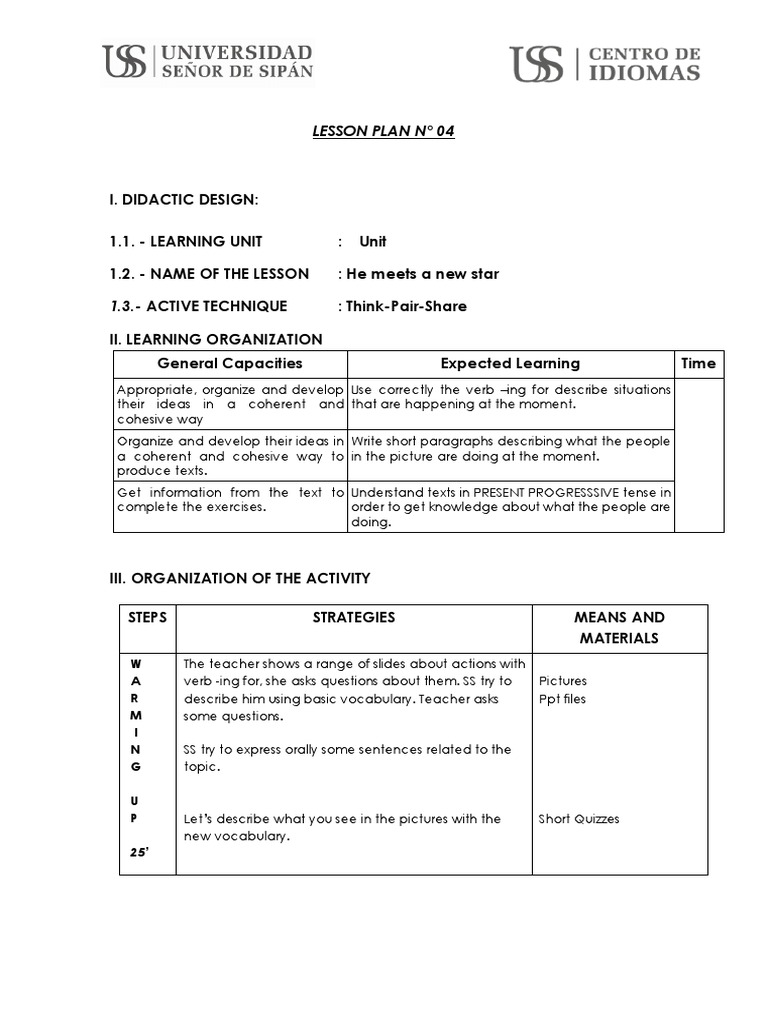 Lesson Plan 04 | PDF | Lesson Plan | Human Communication